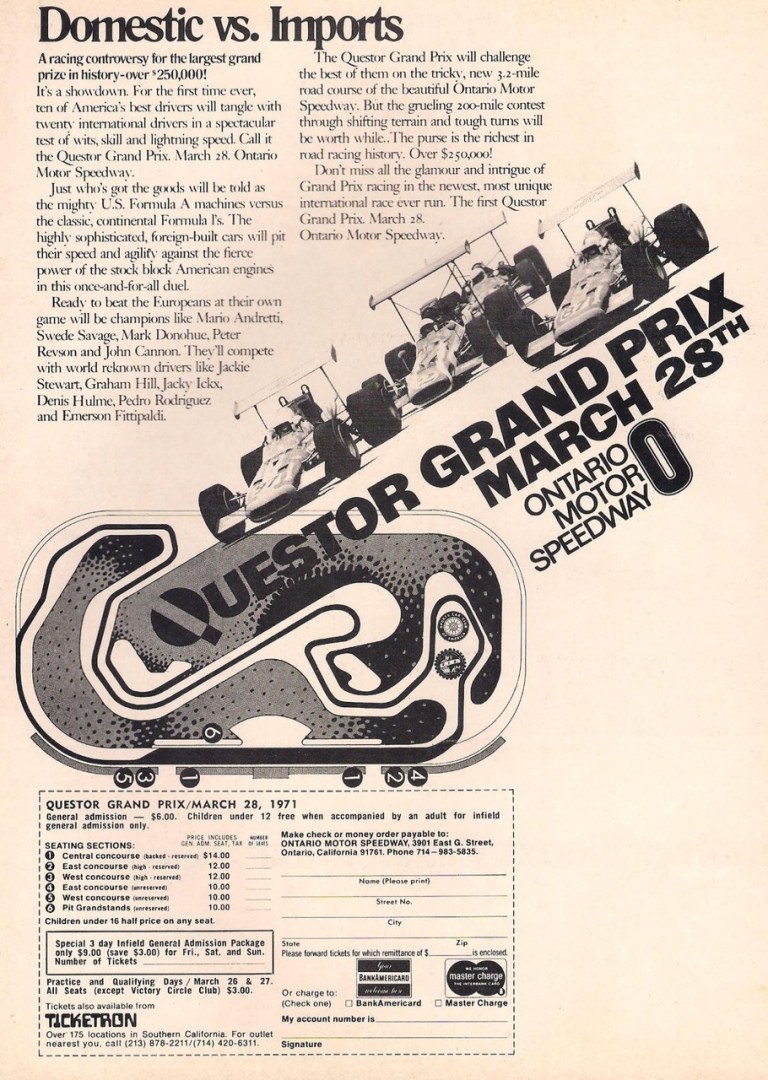 Questor Grand Prix, Ontario Speedway 1971… | primotipo...