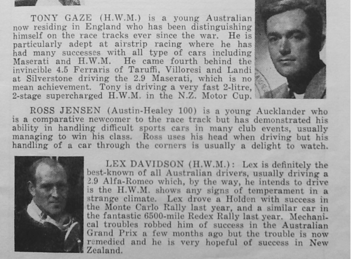 Tony Gaze, HWM Alta, New Zealand 1954… | primotipo...